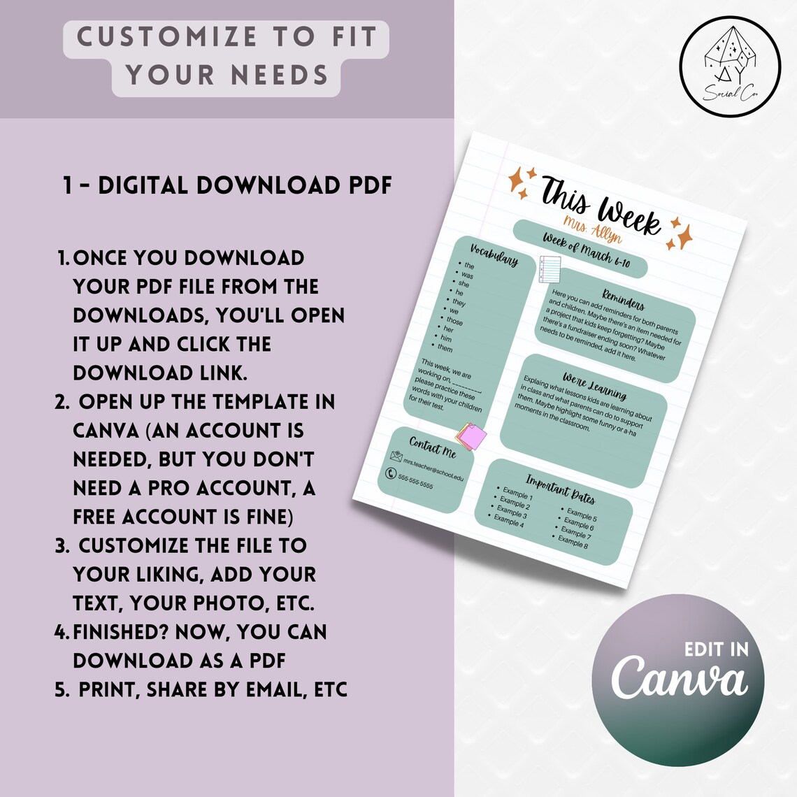 Teacher Newsletter Template Canva, Class Newsletter, School Newsletter ...