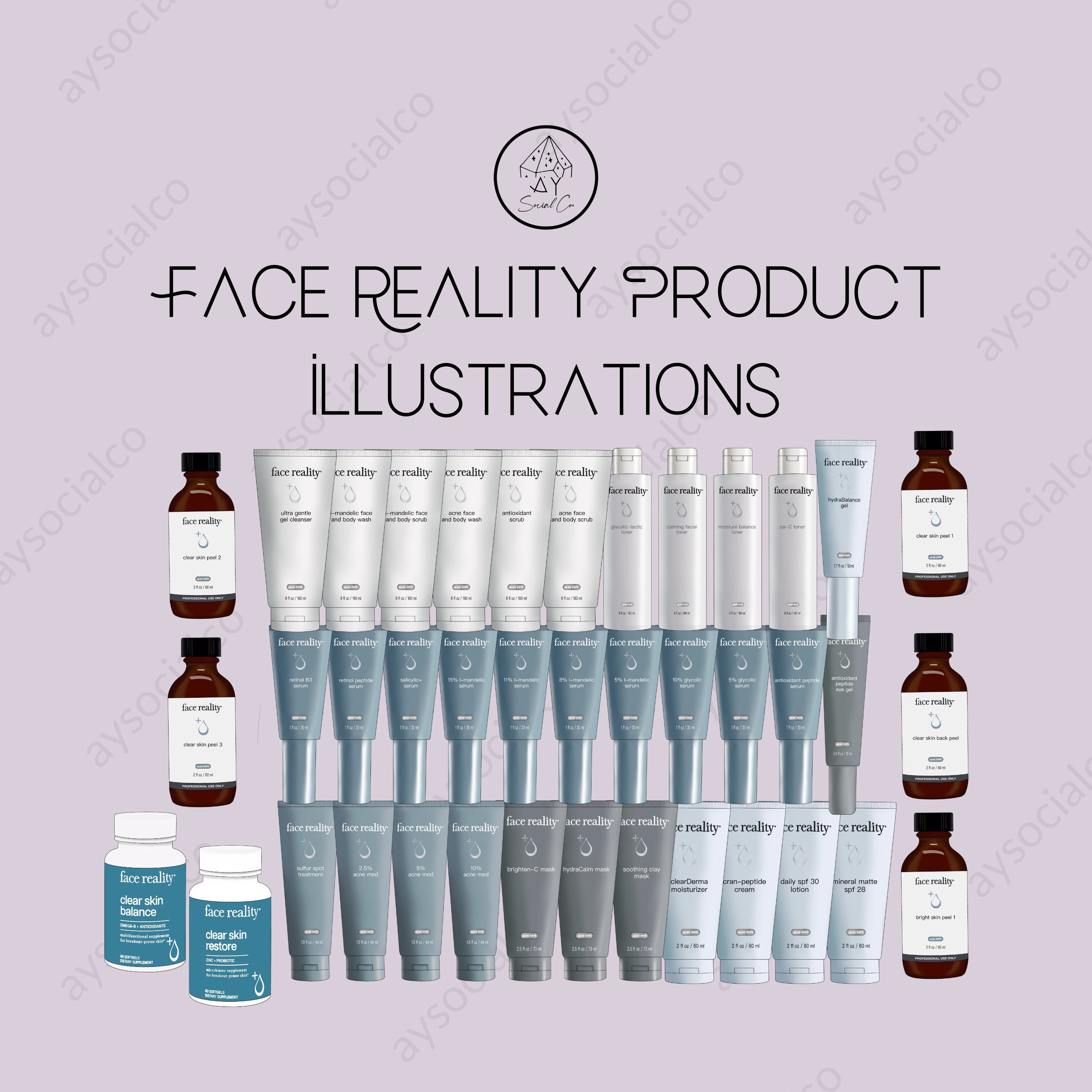 Face Reality, New Packaging, Skincare Graphic, Esthetician Clip Art ...