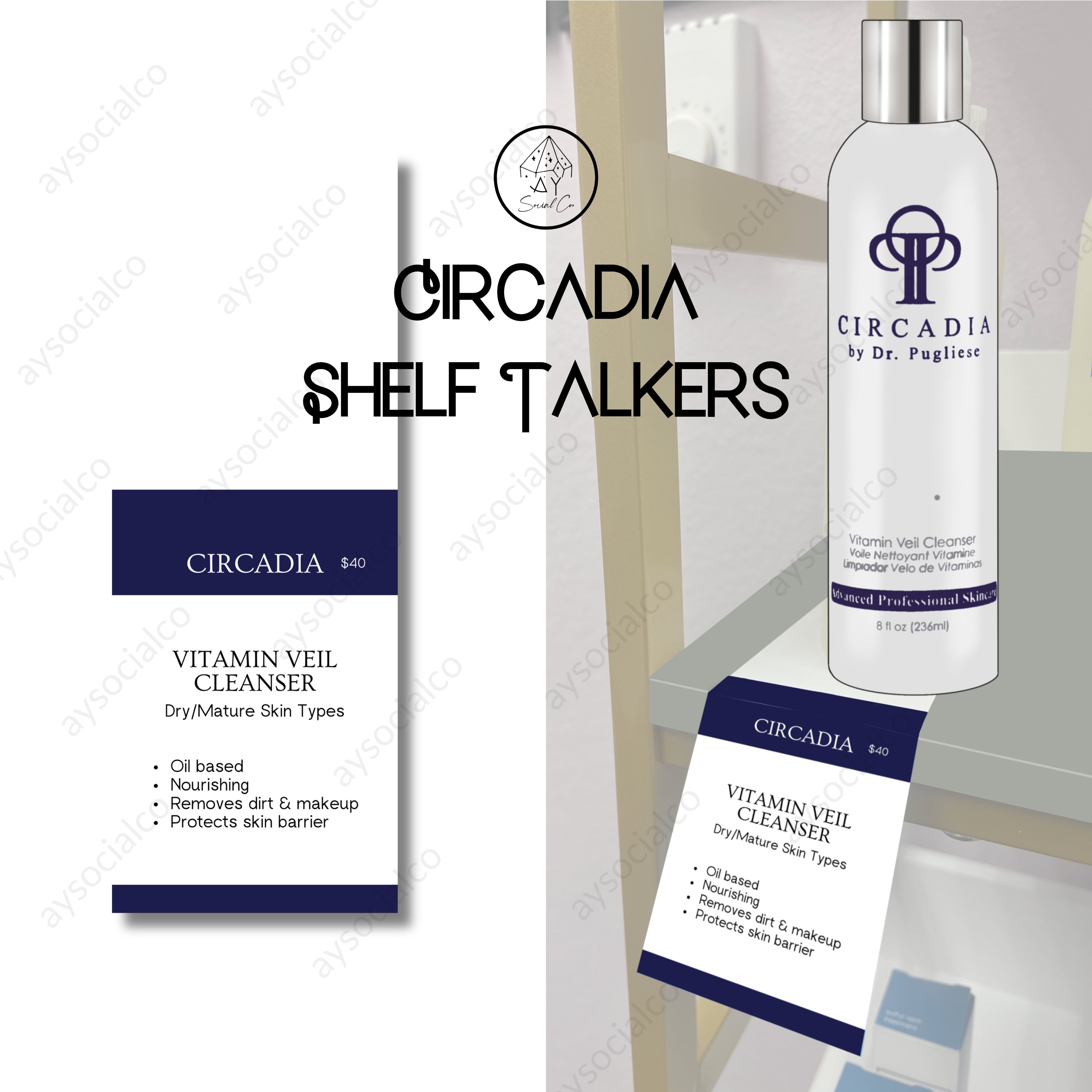 Circadia, Shelf Talker, Skincare Retail, Esthetician, Retail Display ...