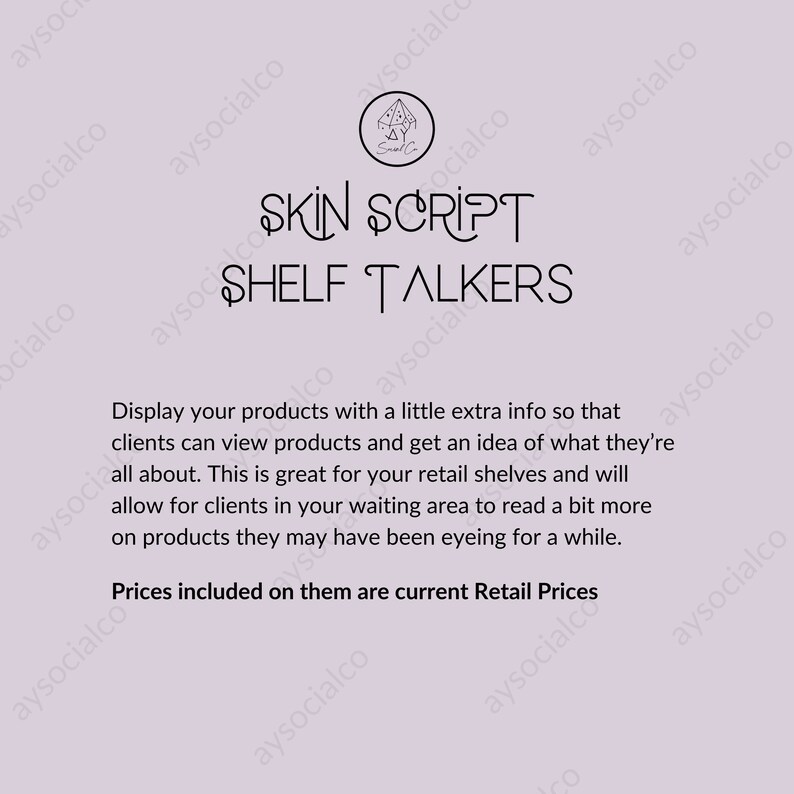 Skin Script, Shelf Talker, Skincare Retail, Esthetician, Retail Display ...