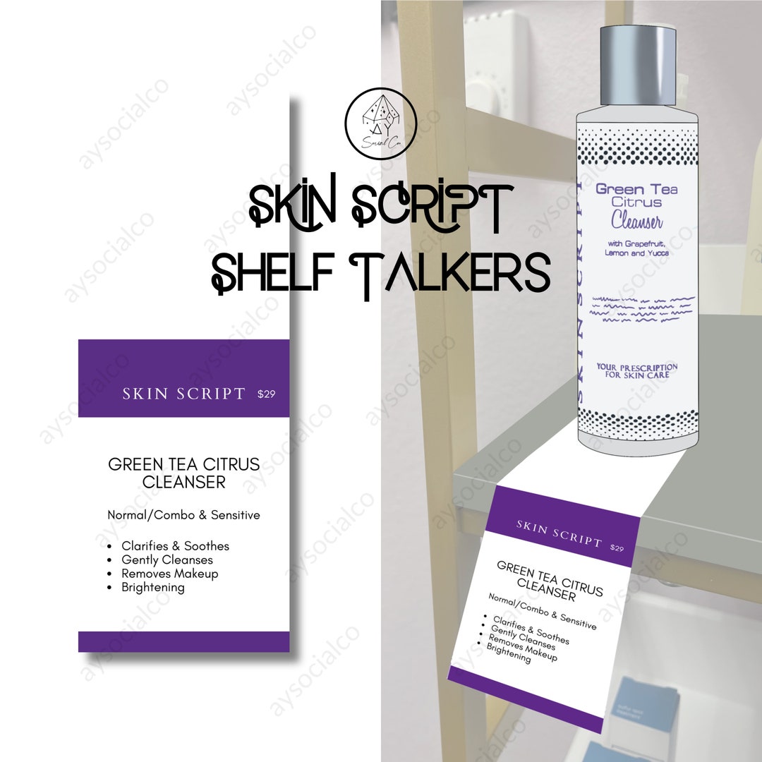 Skin Script, Shelf Talker, Skincare Retail, Esthetician, Retail Display ...