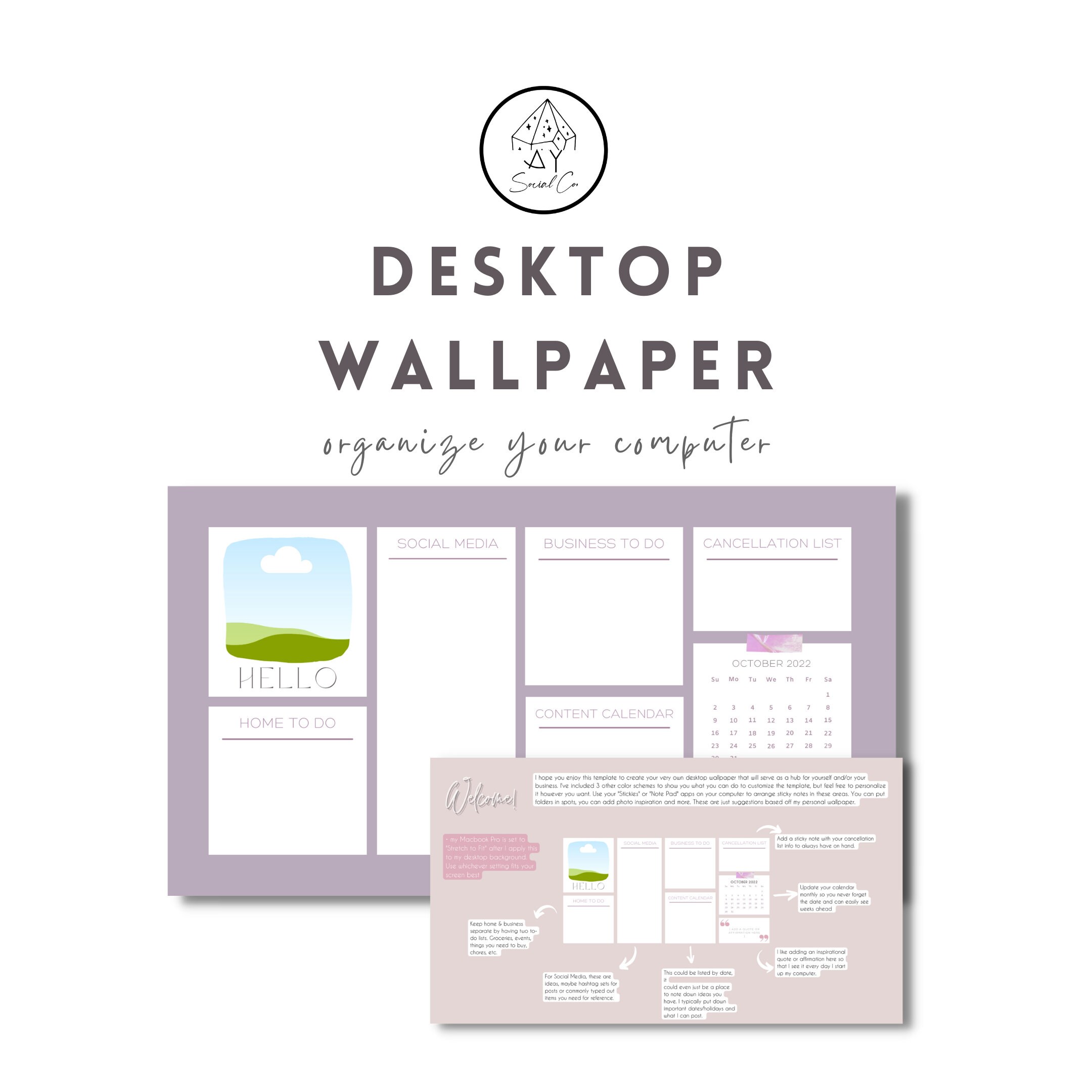 Desktop Wallpaper Desktop Organizer Esthetician Small - Etsy