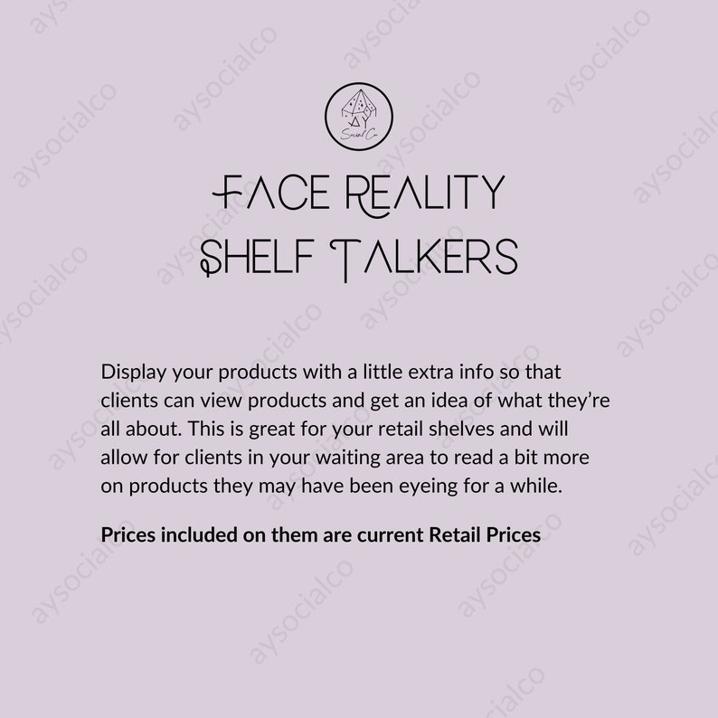 Face Reality, Shelf Talker, Skincare Retail, Esthetician, Retail ...