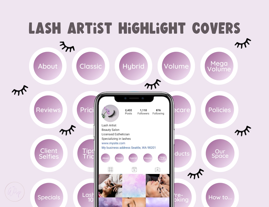 20 Purple Lash Artist Highlight Covers for Instagram | Lash Artist ...