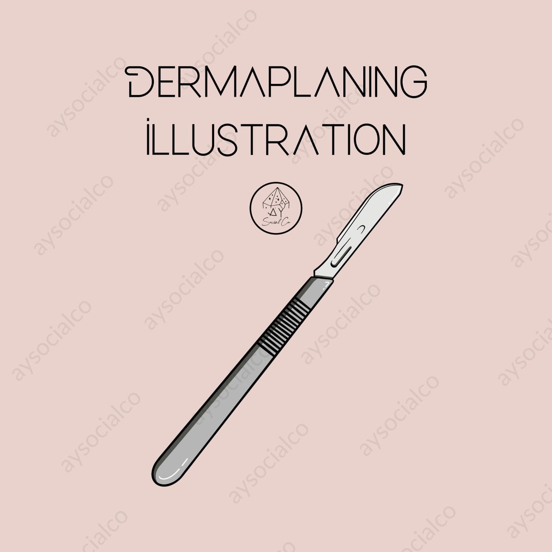 Dermaplaning Illustration, Dermaplane Blade, Esthetician Clip Art, Skin ...