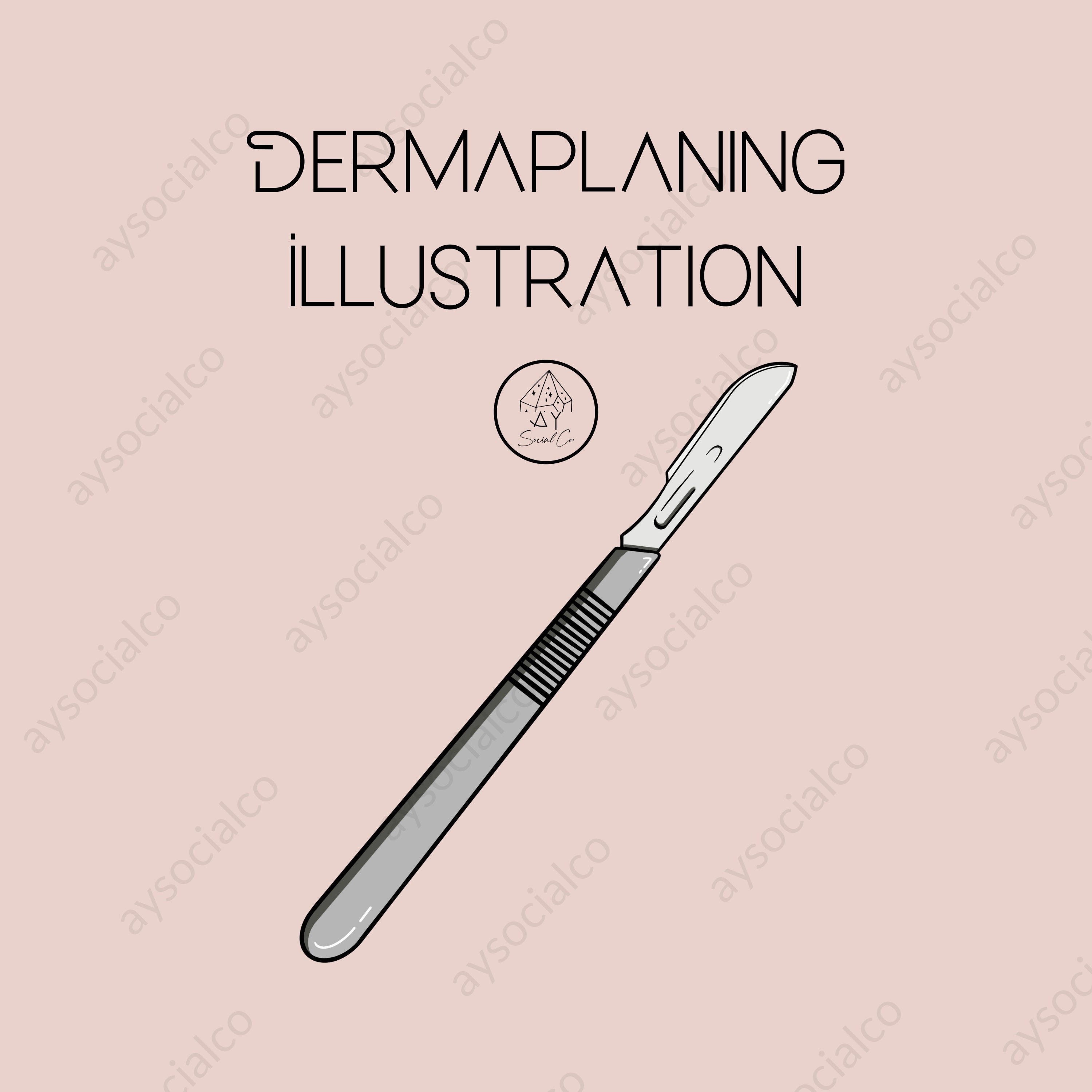 Dermaplaning Illustration, Dermaplane Blade, Esthetician Clip Art, Skin ...