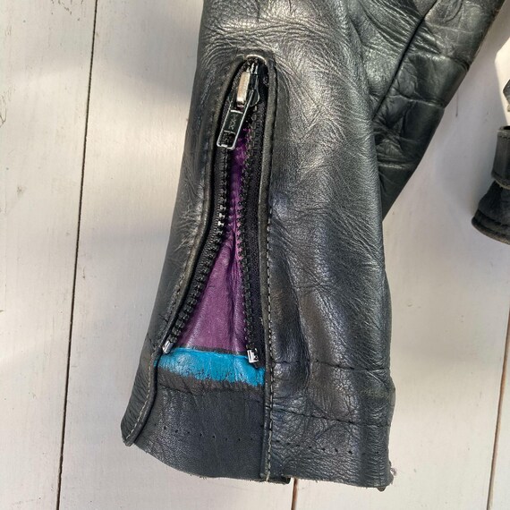 Vintage Rocker Leather Jacket Heavy Metal Motorcycle … - Gem