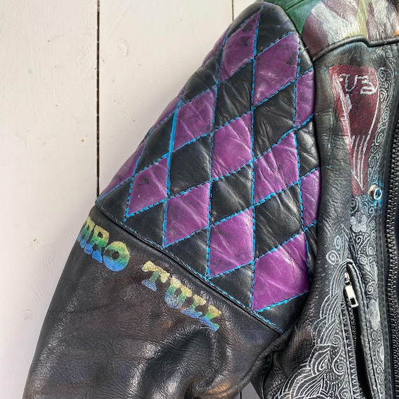 Vintage Rocker Leather Jacket Heavy Metal Motorcycle … - Gem