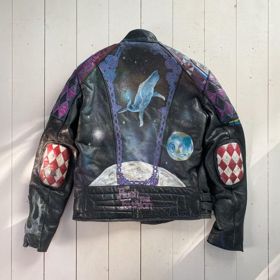 Vintage Rocker Leather Jacket Heavy Metal Motorcycle … - Gem