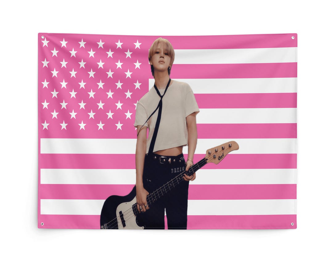 Park Jimin chimchim BTS Flag / Dorm Decor for ARMY / Funny Flag / Pink ...