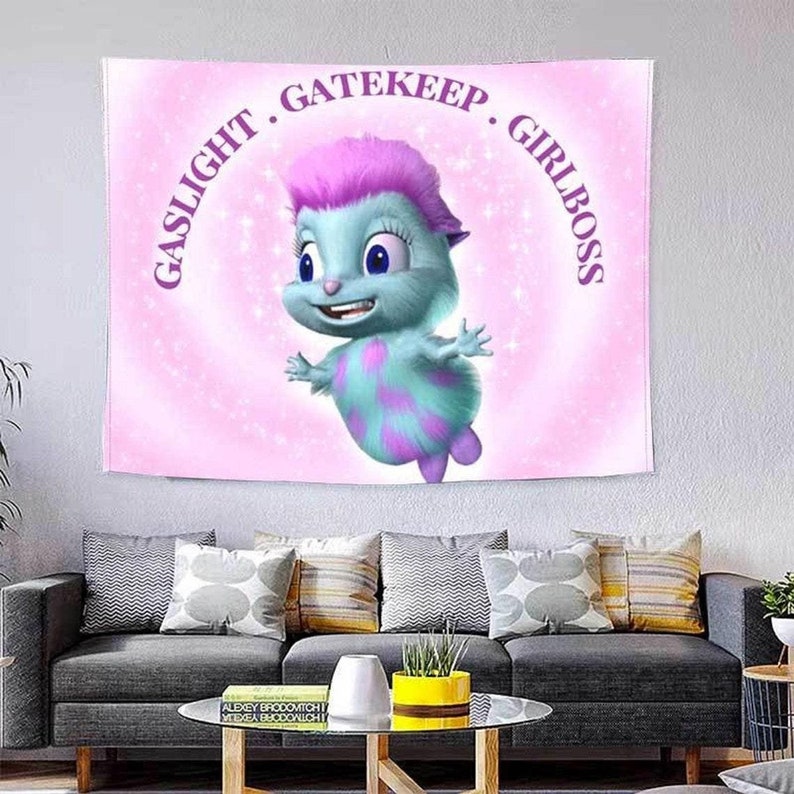 Bibble Gaslight Gatekeep Girlboss Meme Tapestry / Funny Wall Hanging ...