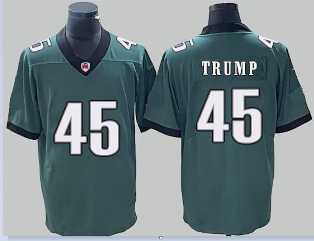 Donald Trump Presidential Philadelphia Number 45 Football Jersey "green ...