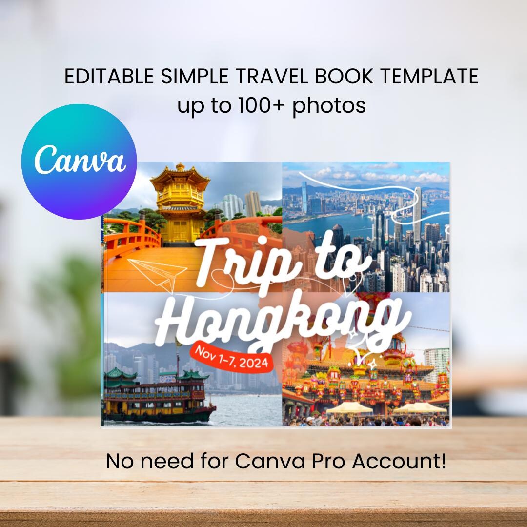 20-page Travel Photo Book Template | Editable Travel Album Design ...