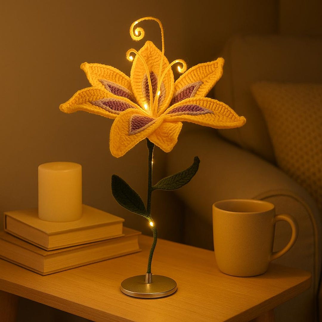 Crochet Sundrop Flower With LED Lights: Handmade Luminous Home Decor ...