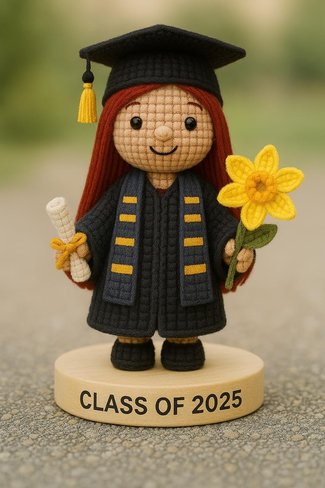 Personalized Graduation Crochet Doll With Birth Flower, Handmade ...