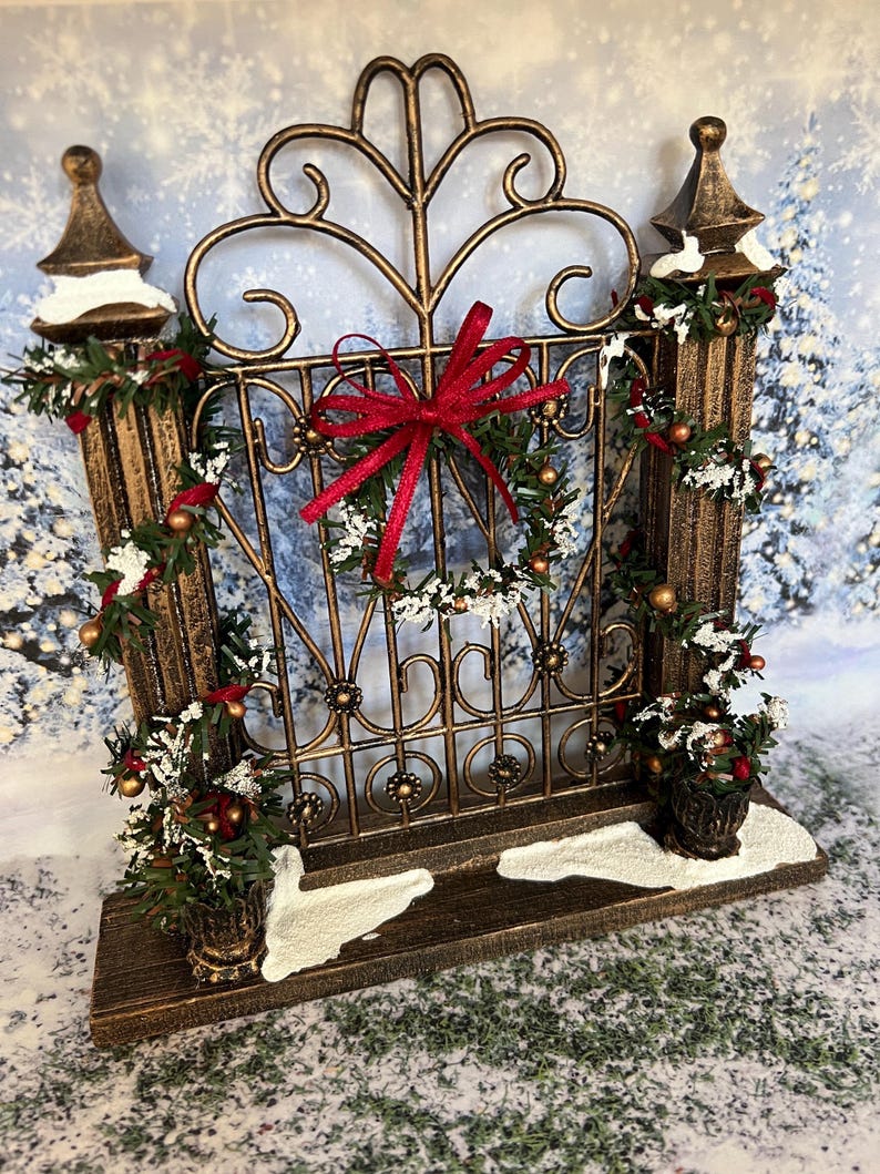 Miniature Vintage Dollhouse Christmas Mansion Gate 1:12 Beautiful and ...