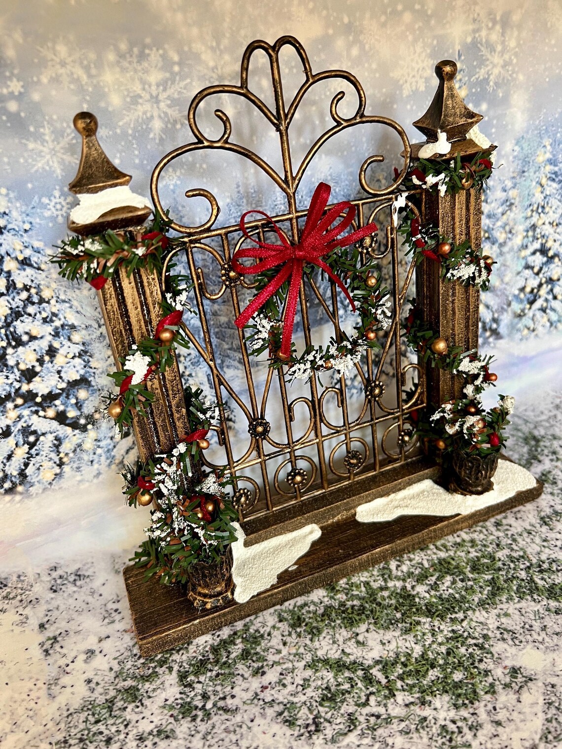 Miniature Vintage Dollhouse Christmas Mansion Gate 1:12 Beautiful and ...