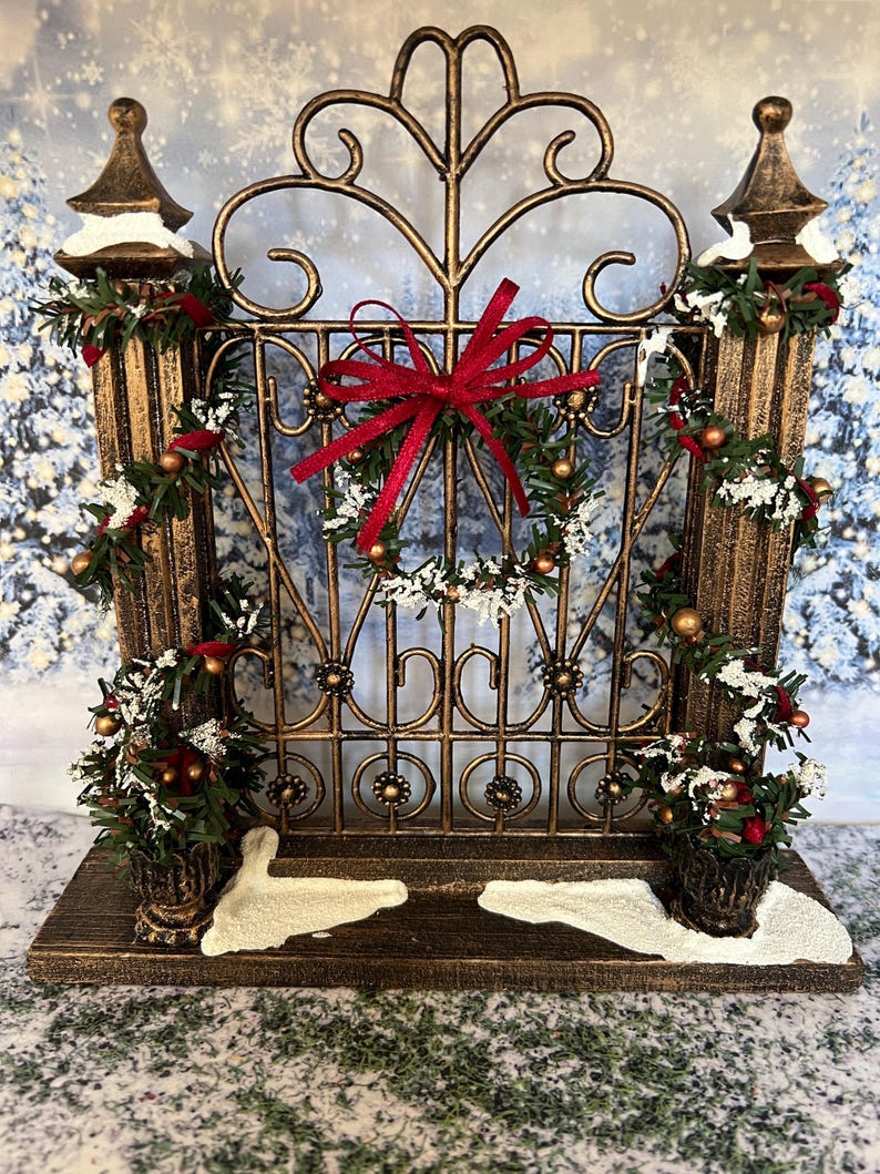 Miniature Vintage Dollhouse Christmas Mansion Gate 1:12 Beautiful and ...