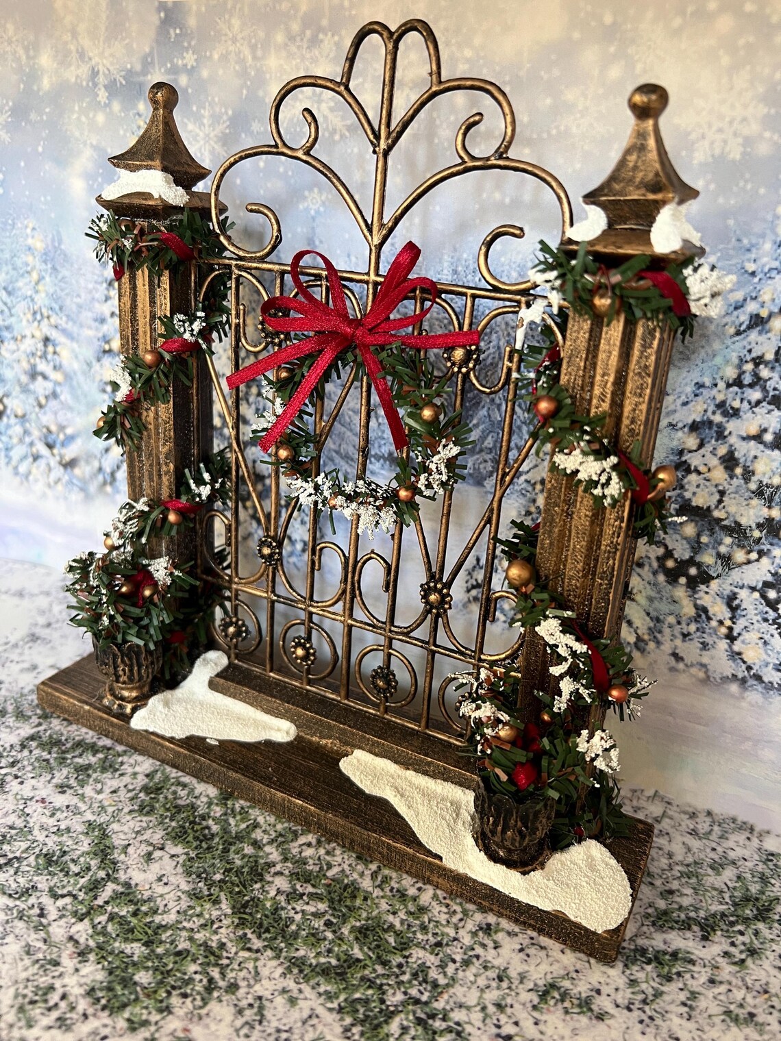 Miniature Vintage Dollhouse Christmas Mansion Gate 1:12 Beautiful and ...