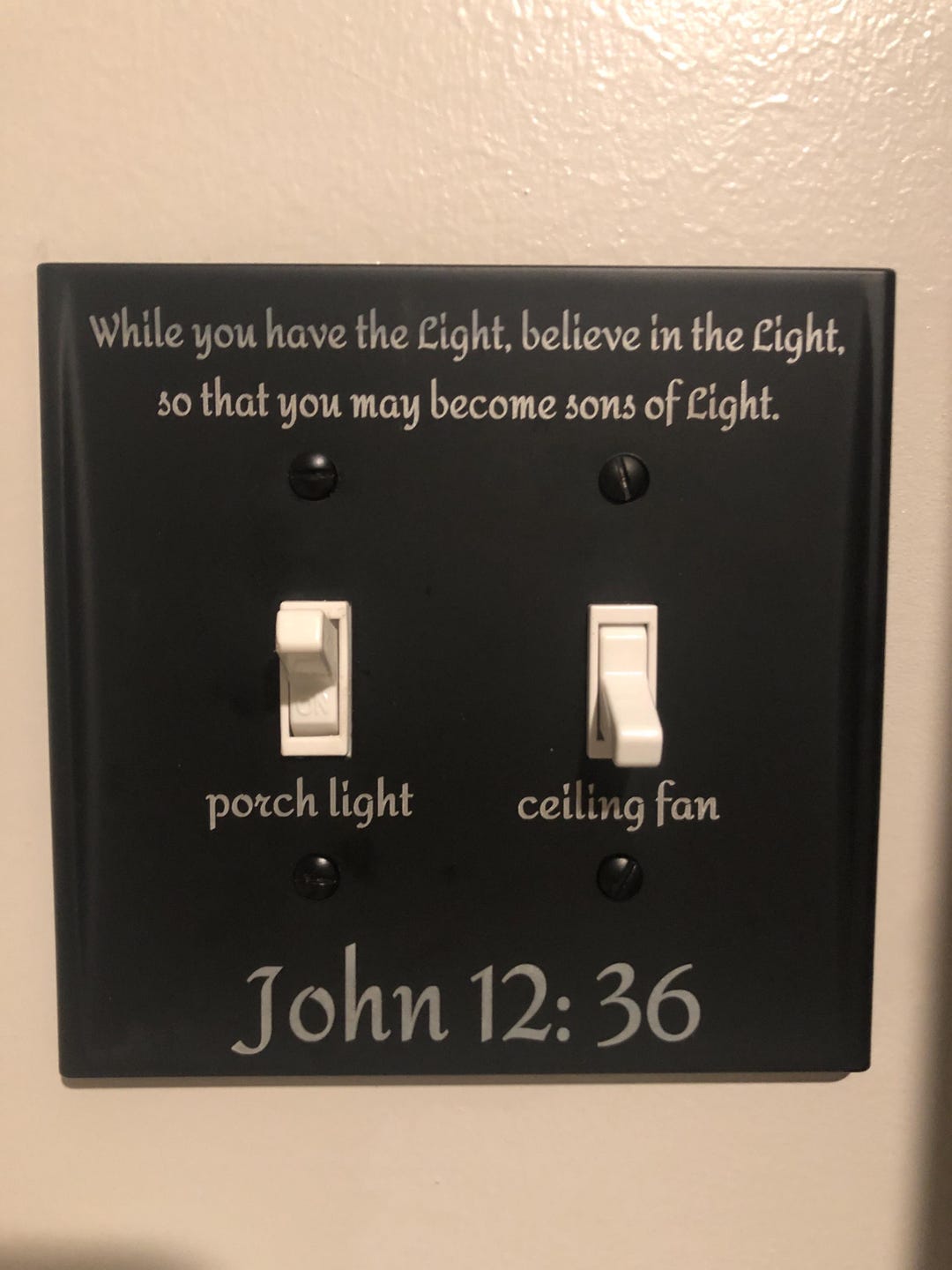 Custom Engraved Double Light Switch Cover - Etsy