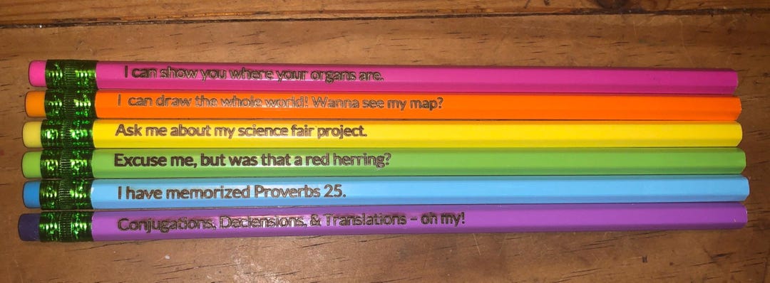 CC Pencils: Set of 6 Challenge A Themed Classical Conversations Gifts ...
