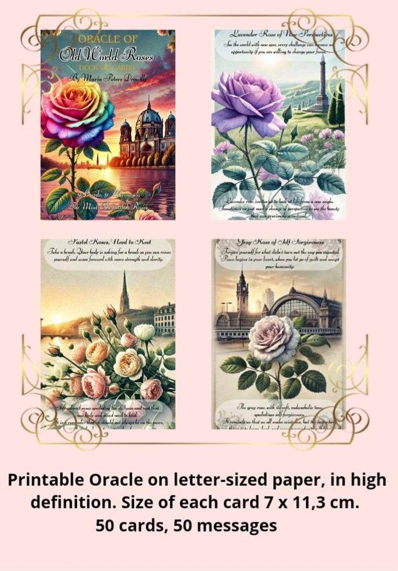 Oracle Printable PDF Version "the Roses of the Old World" - Etsy