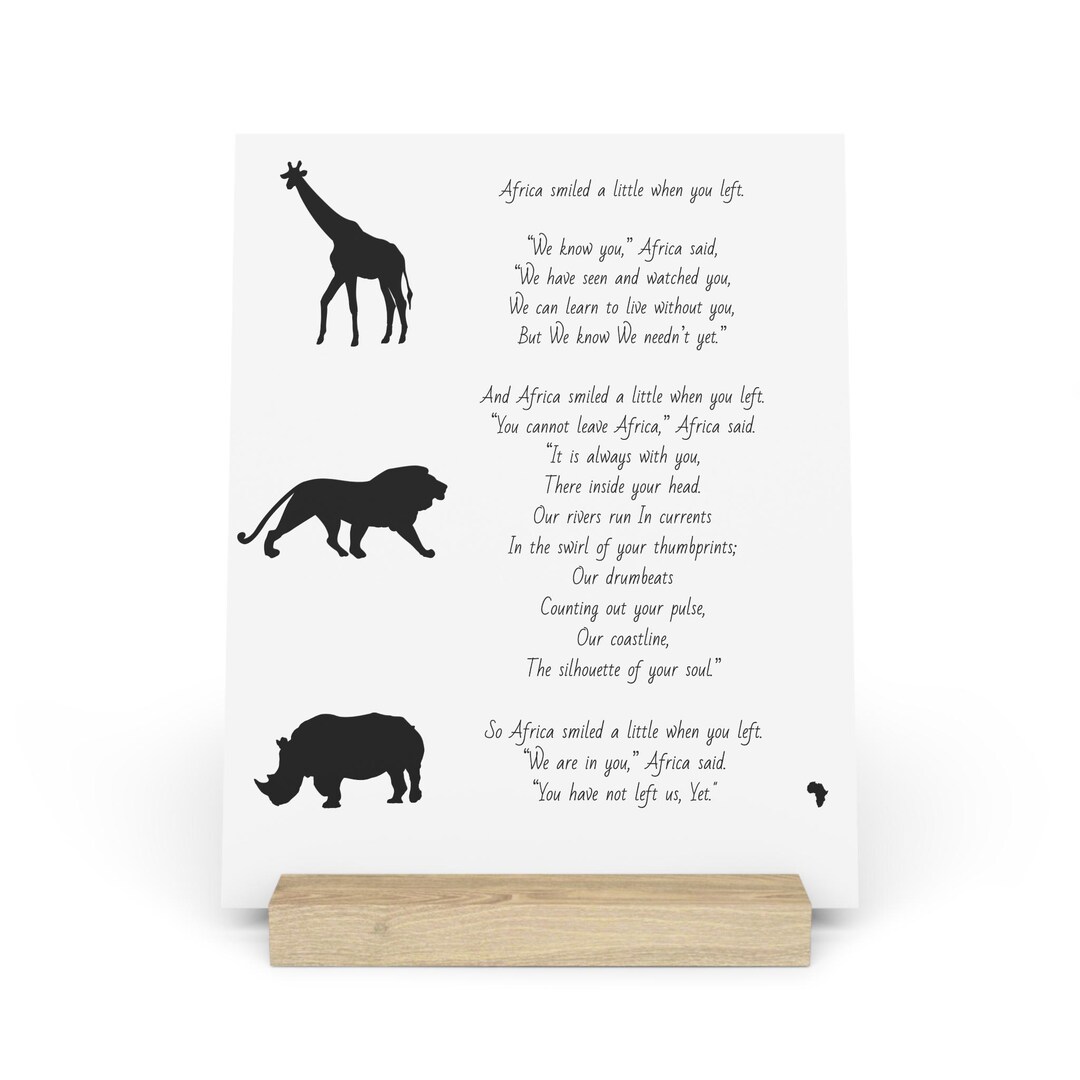 African Poem Stand, African Heritage, Leaving Africa Poem, South ...
