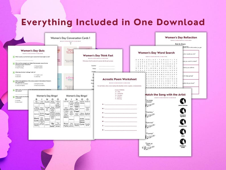 International Women’s Day Activity Bundle | Games, Worksheets Printable ...