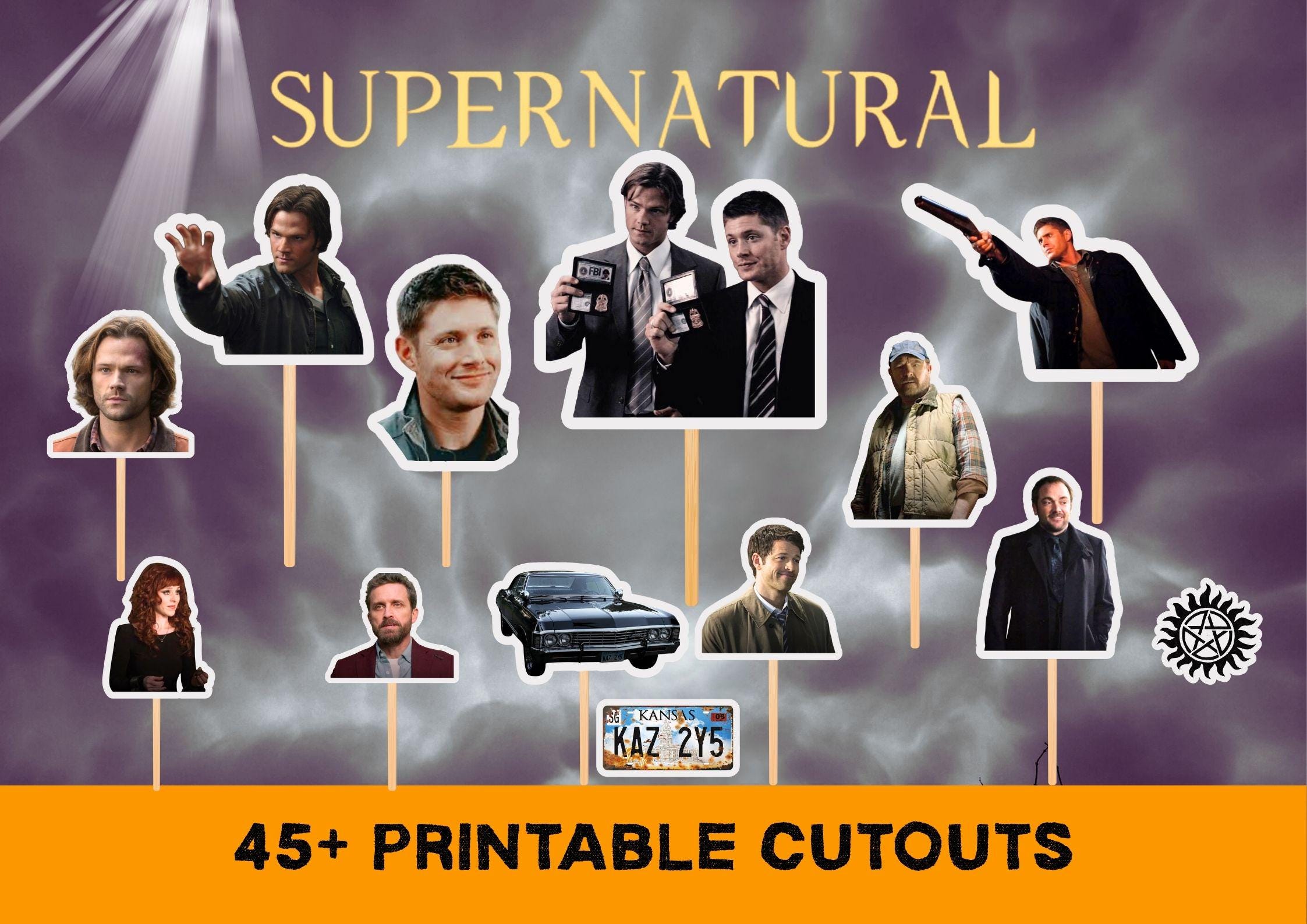 Supernatural TV Show Printable Cutouts: Photo Booth Party Props ...