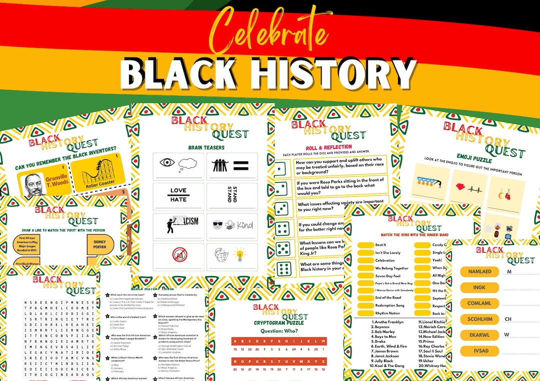 Black History Games Bundle: Puzzles & Bingo (printable) - Etsy