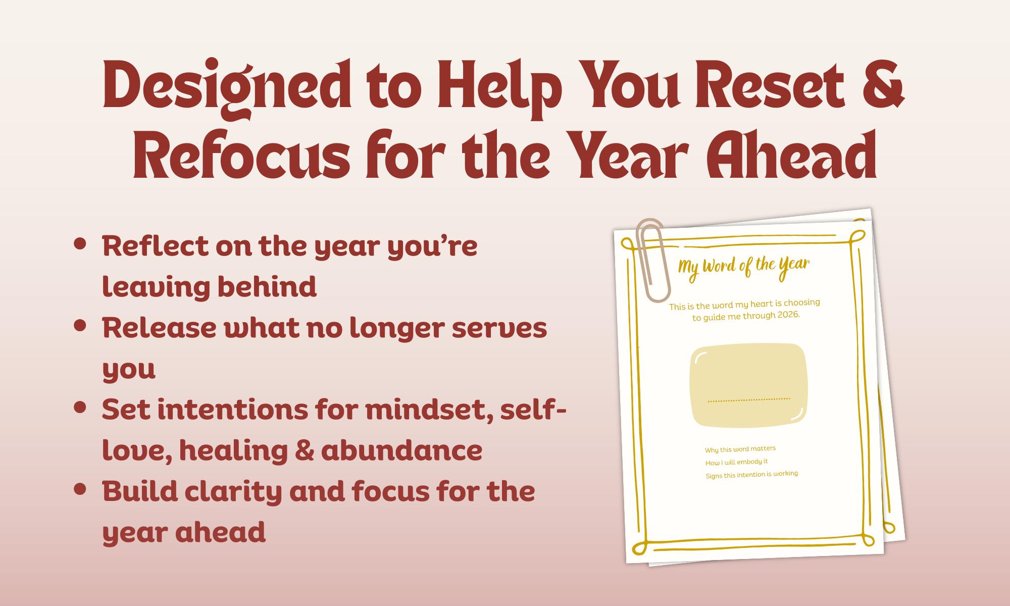 2026 New Year Reset Workbook | Reflection, Intentions (printable) - Etsy