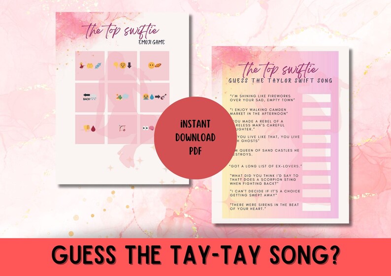 Taylor Swift Party Game Bundle: Printable Swiftie Activities (digital ...