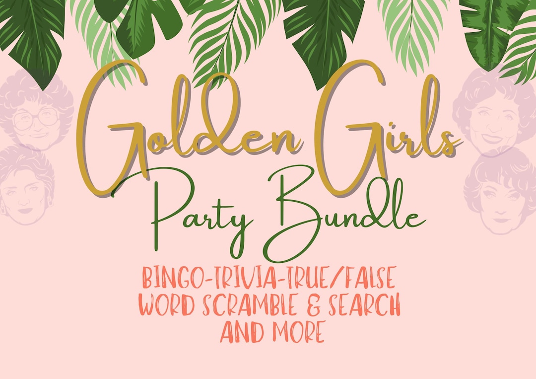 Golden Girls Games Party Bundle Trivia Bridal Shower Birthday| TV Theme ...