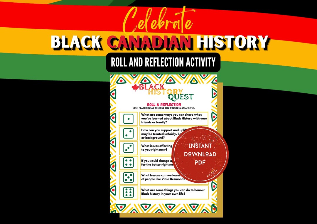 Canadian Black History Month Game: Roll & Reflection Activity ...