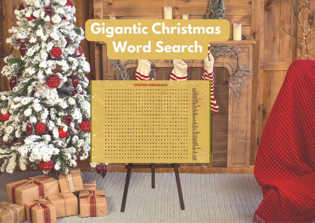 Gigantic Christmas Word Search, Printable Word Search, Christmas Party ...