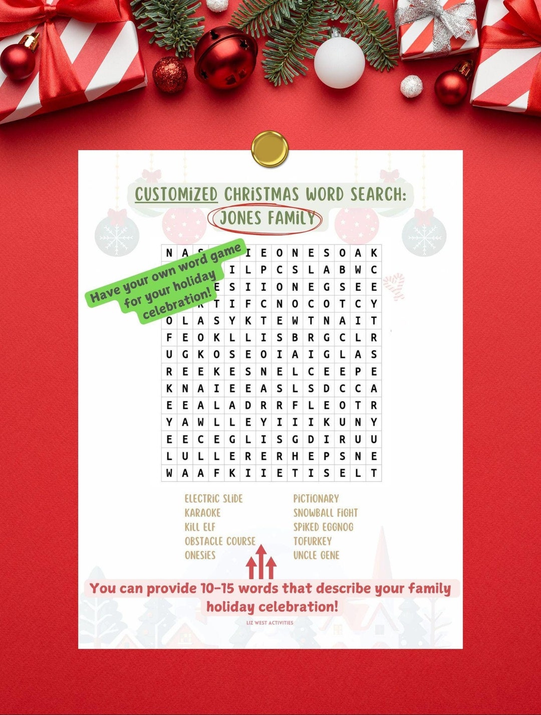 Christmas Printable Word Search | Christmas Printable Personalized ...