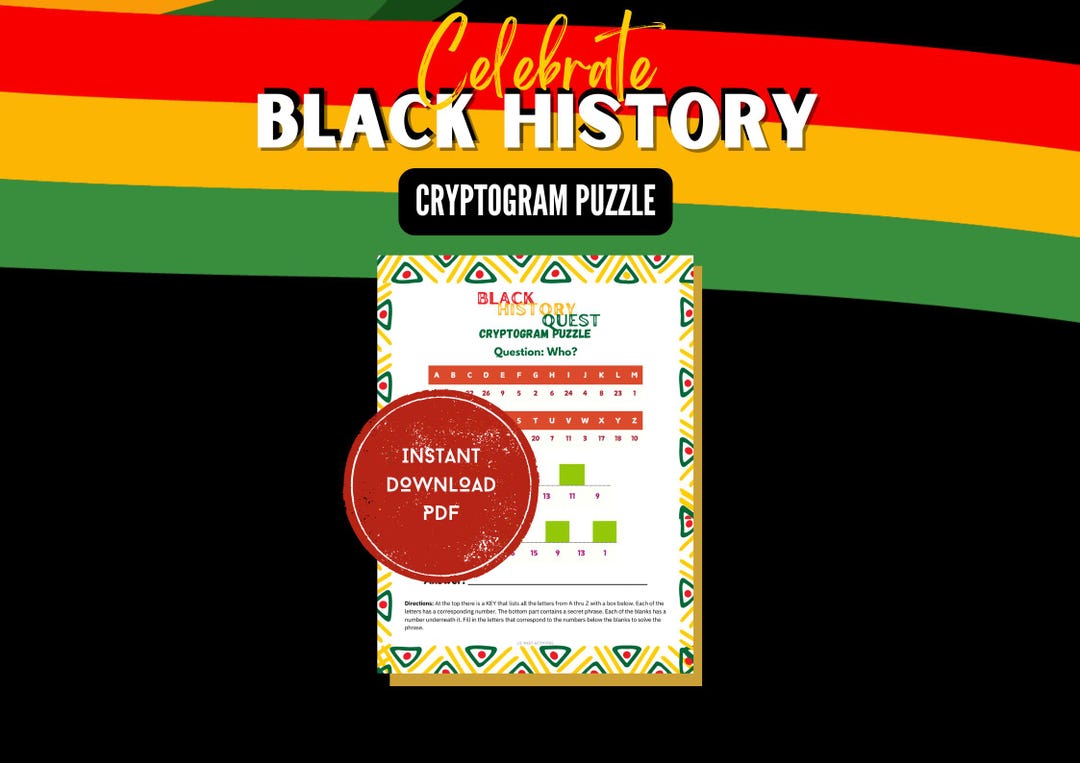 Black History Month Cryptogram Game | Black History Trivia ...