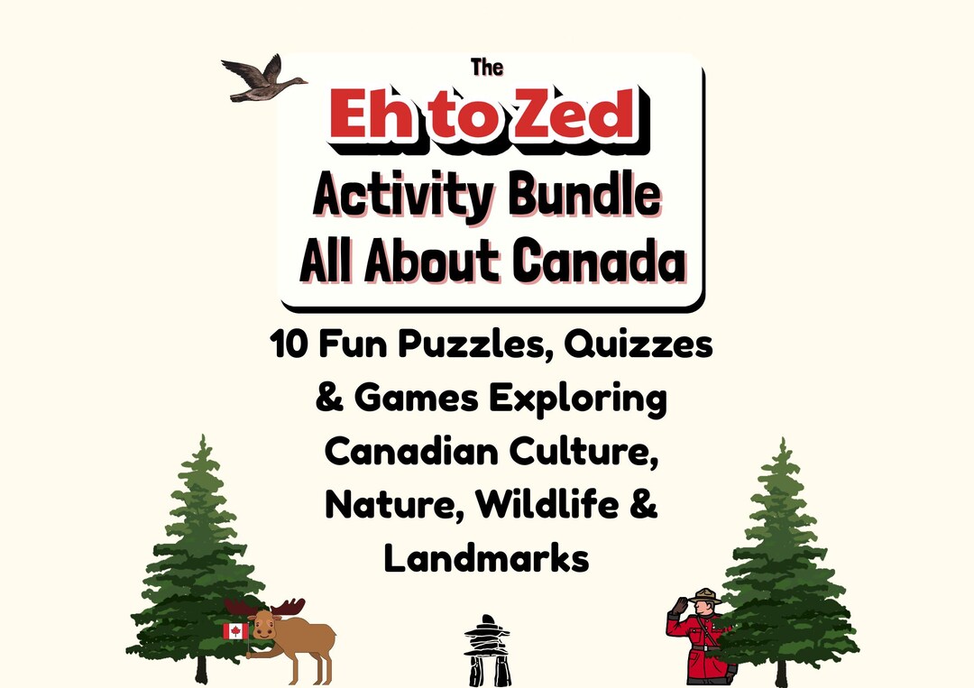 Canada Activity Bundle: Printable Games, Puzzles & Trivia (PDF Download ...