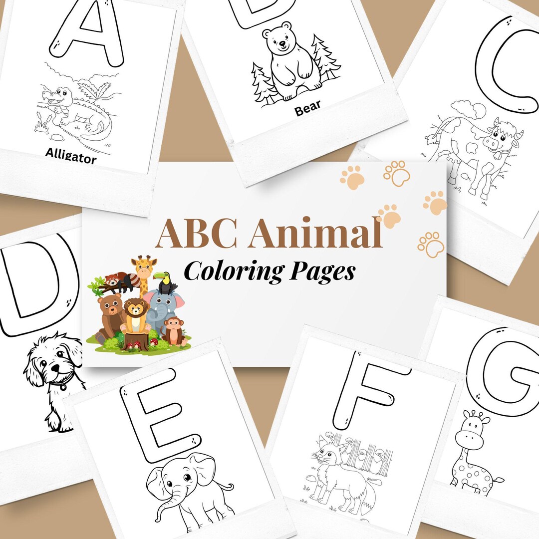 ABC Animal Coloring Pages, Alphabet (A-Z Included) - Etsy
