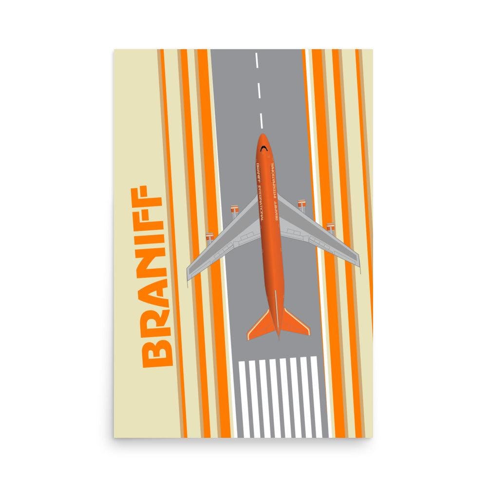 Poster Braniff 747-227B on Runway 1978 Ultra Space Color Scheme - Etsy