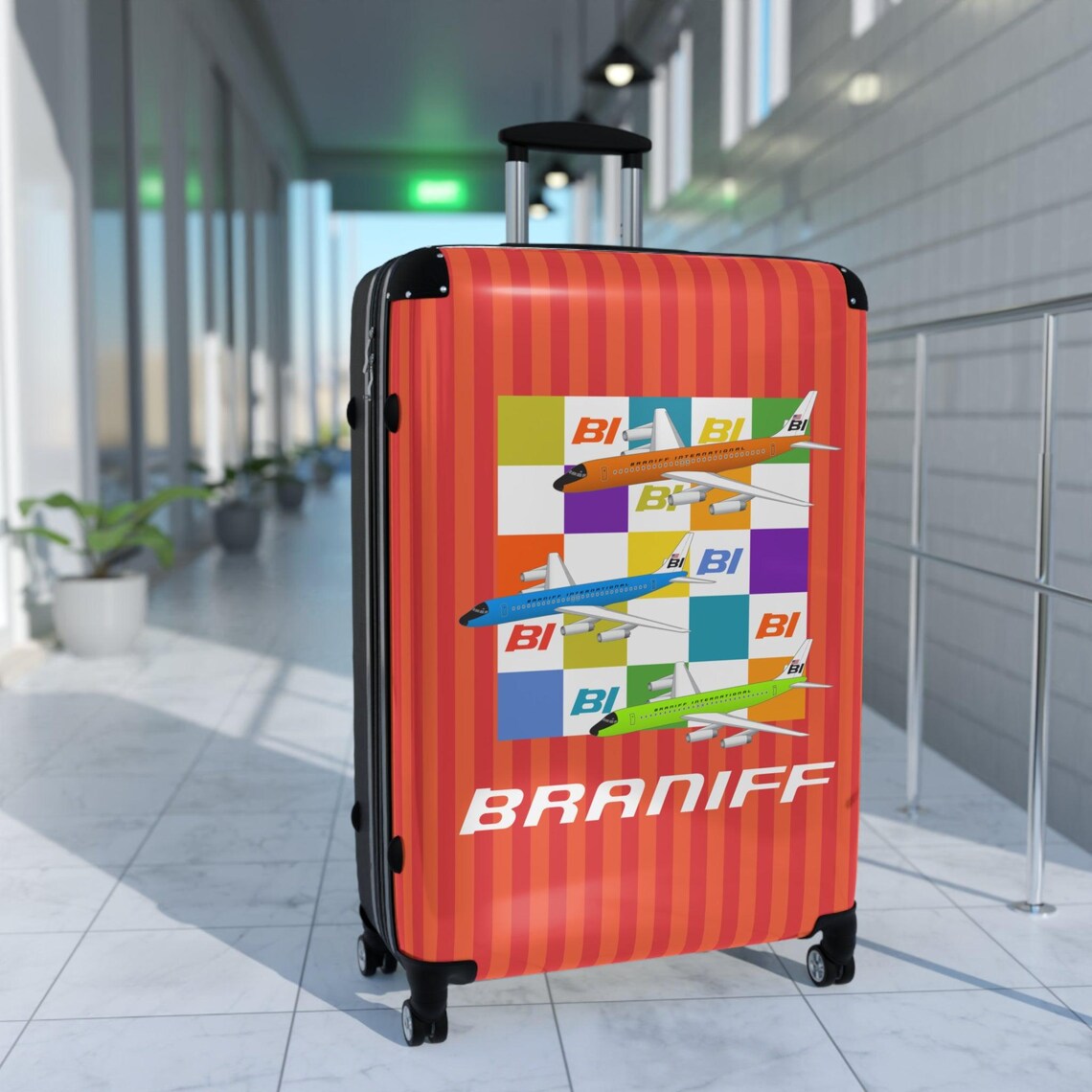 Braniff Ultra Space Jet Luggage Suitcase Mcdonnell Douglas DC-8-62 Jets ...