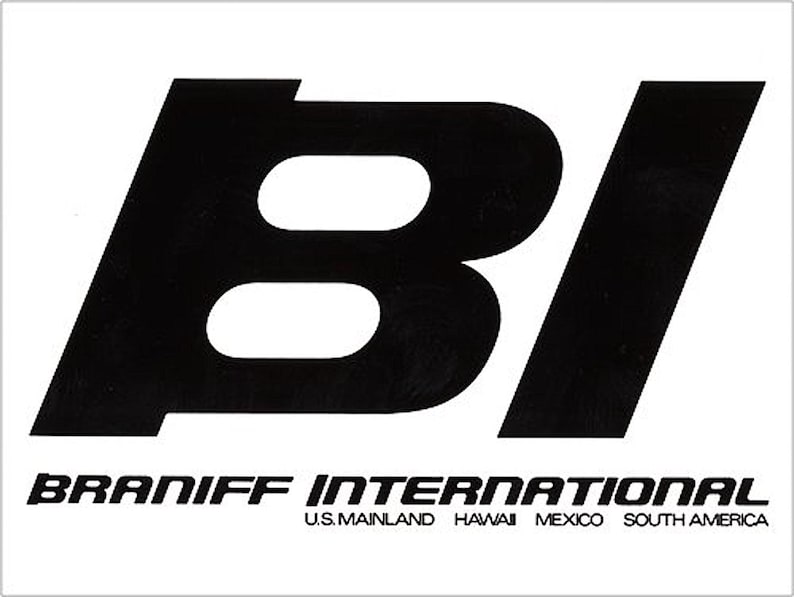 Poster or Banner Braniff BI Countries Served Black - Etsy