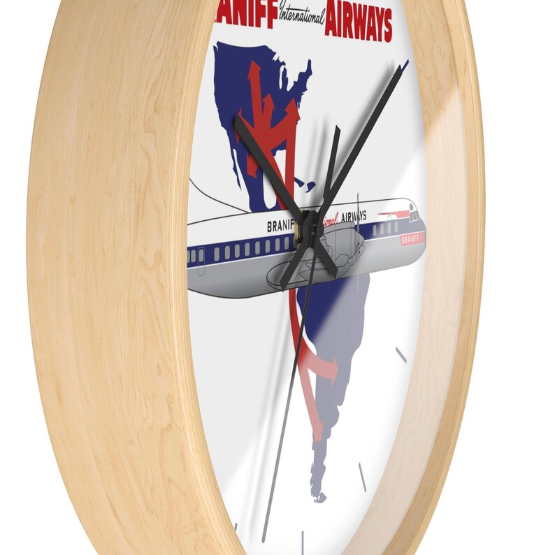 Wall Clock Braniff Lockheed L-188 Electra Jet With Route Map - Etsy