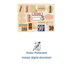 Printable Labels, Random Words, Digital Download Ephemera Numbers ...