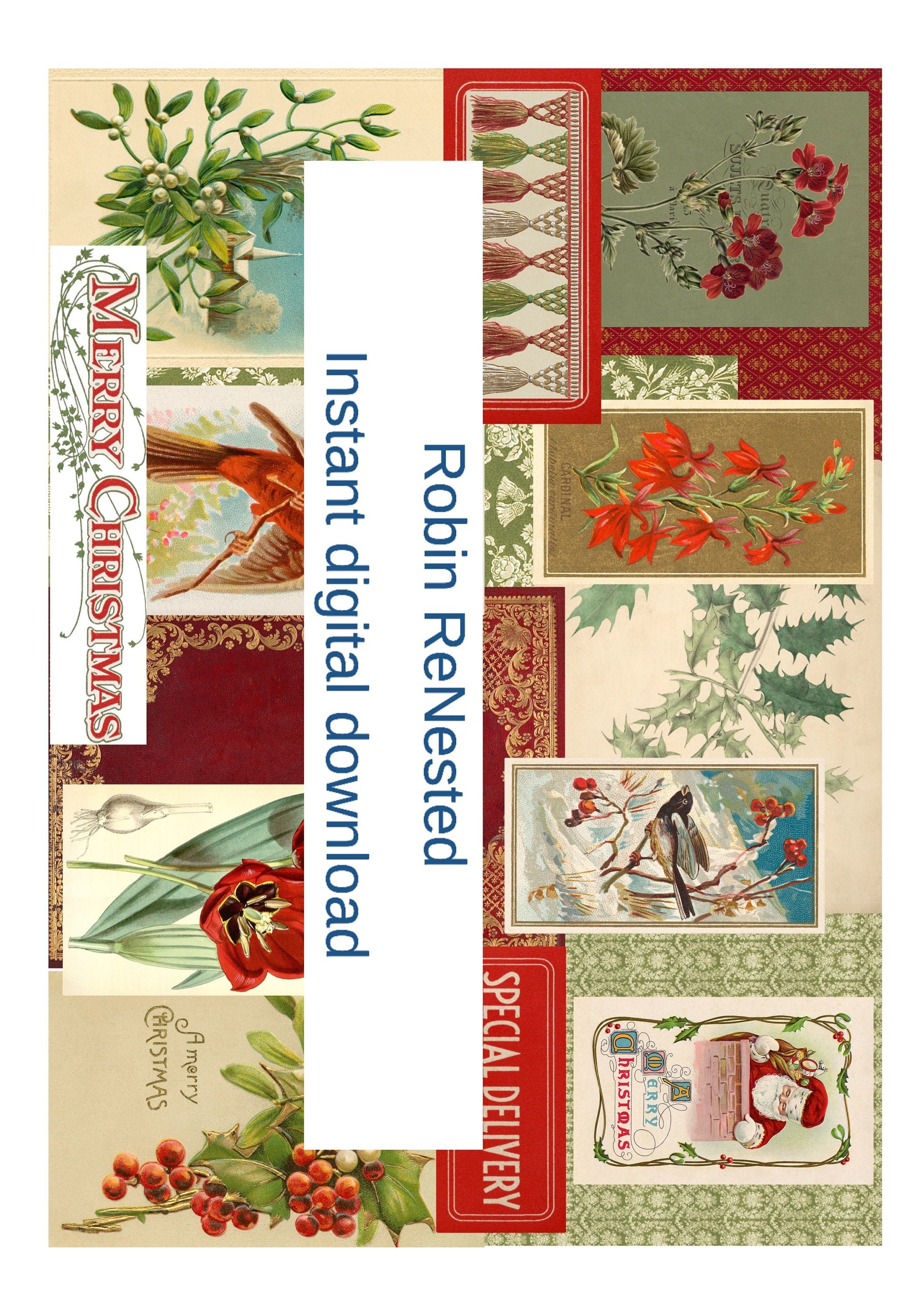 Christmas Collage Digital Download Holiday Digital - Etsy