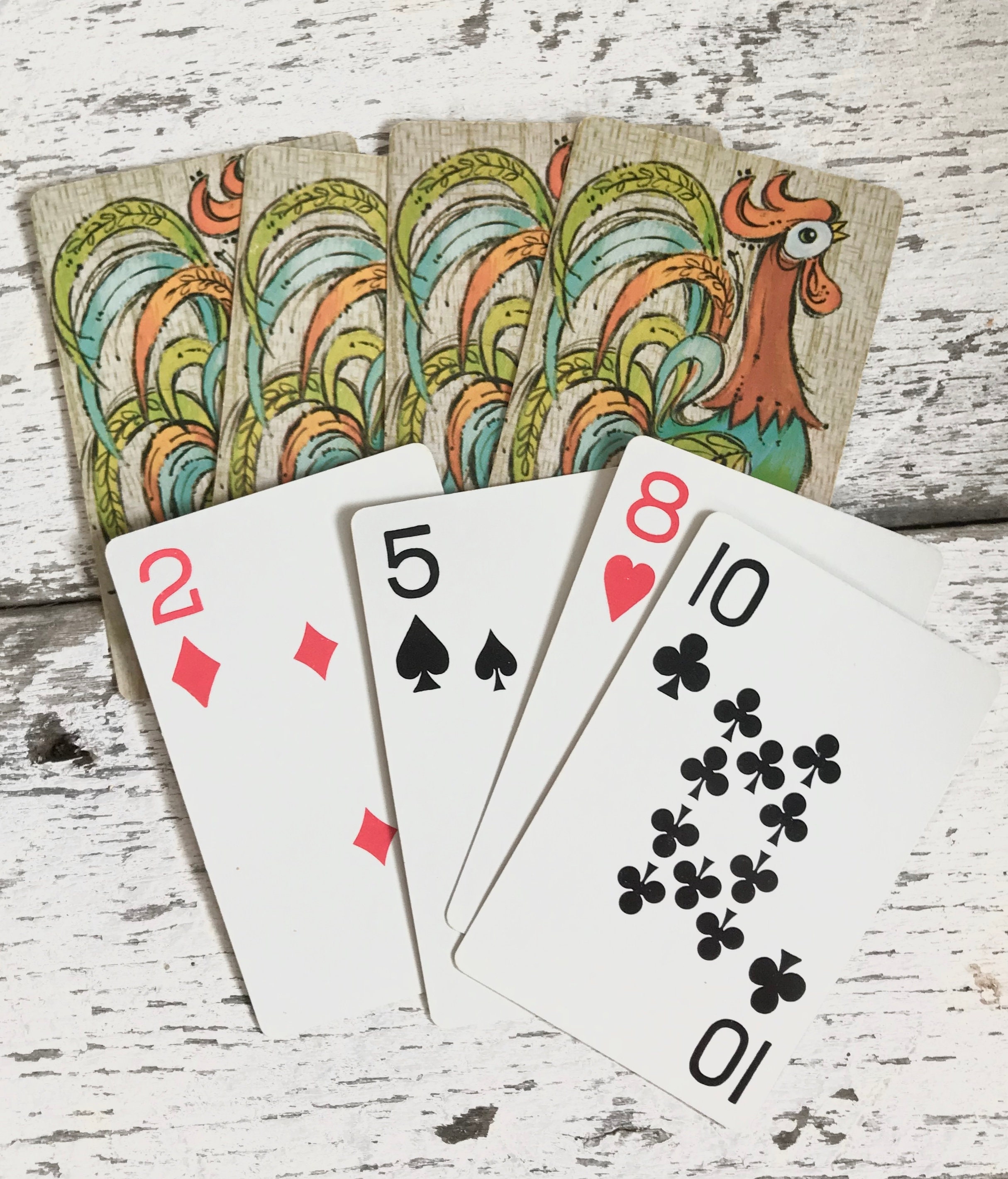 Rooster Playing Cards, Chicken Trade Cards, Swap, Animal Collectible ...