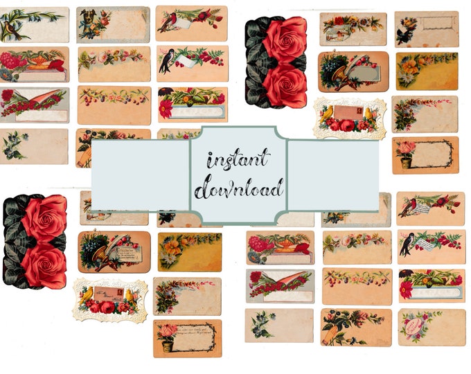 Victorian Calling Cards -120 Cards , Junk Journal Kit,digital Kit ...