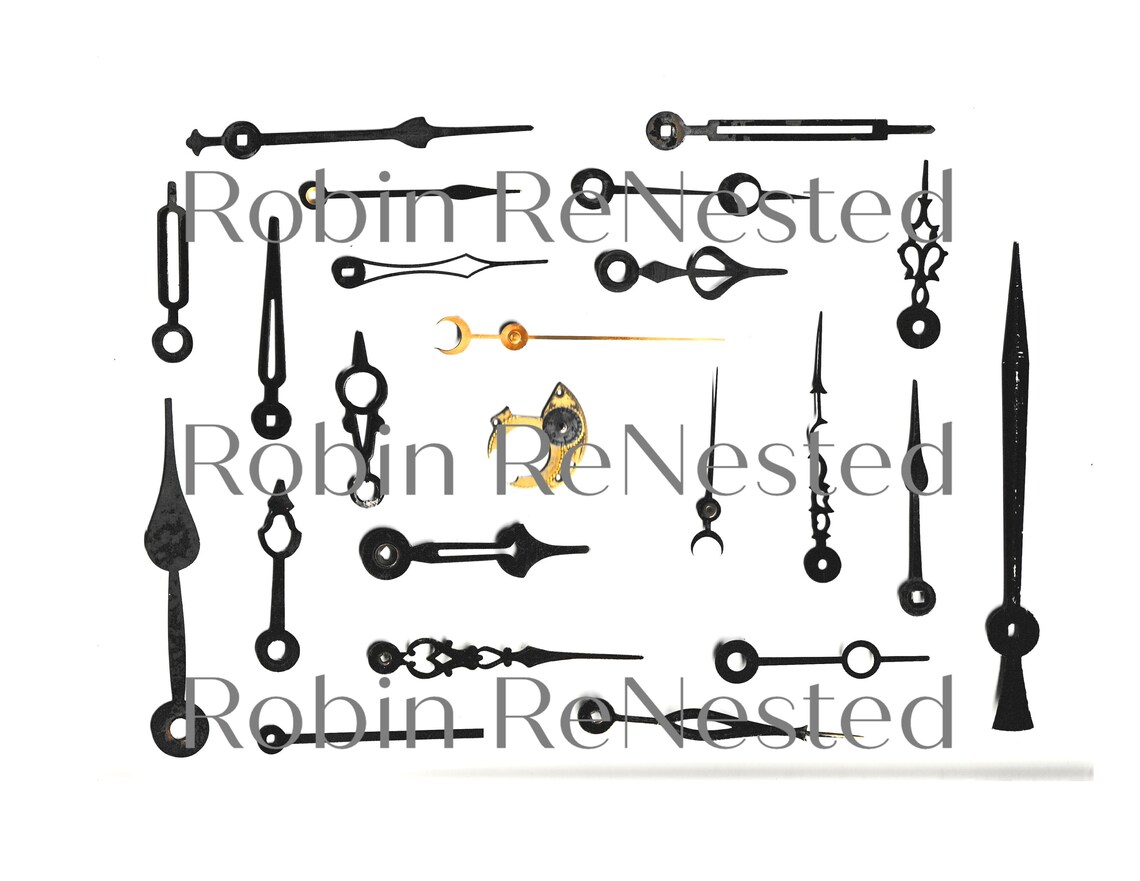 Steampunk Clock Hands Lot Printable, Fussy Cut, Commercial Use, Instant ...