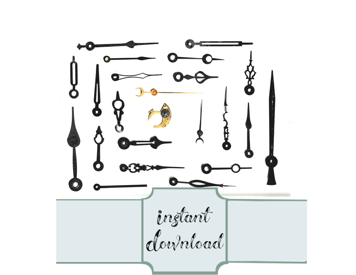 Steampunk Clock Hands Lot Printable, Fussy Cut, Commercial Use, Instant ...