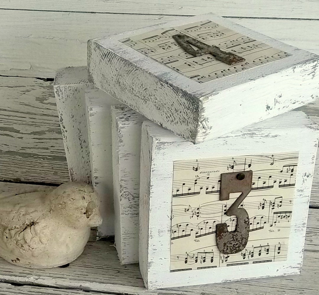 Wedding Wood Block Table Sign, Music Theme Rusty Number Sign, 5 Sheet ...